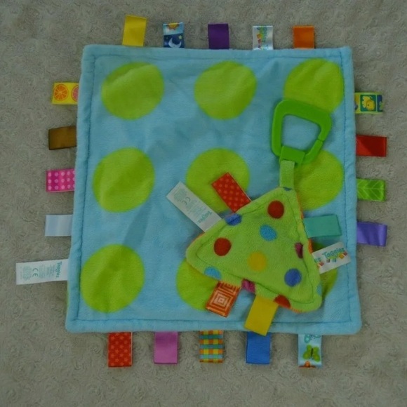 Taggies | Toys | Taggies Green Blue Polka Dot Lovey Security Blanket ...